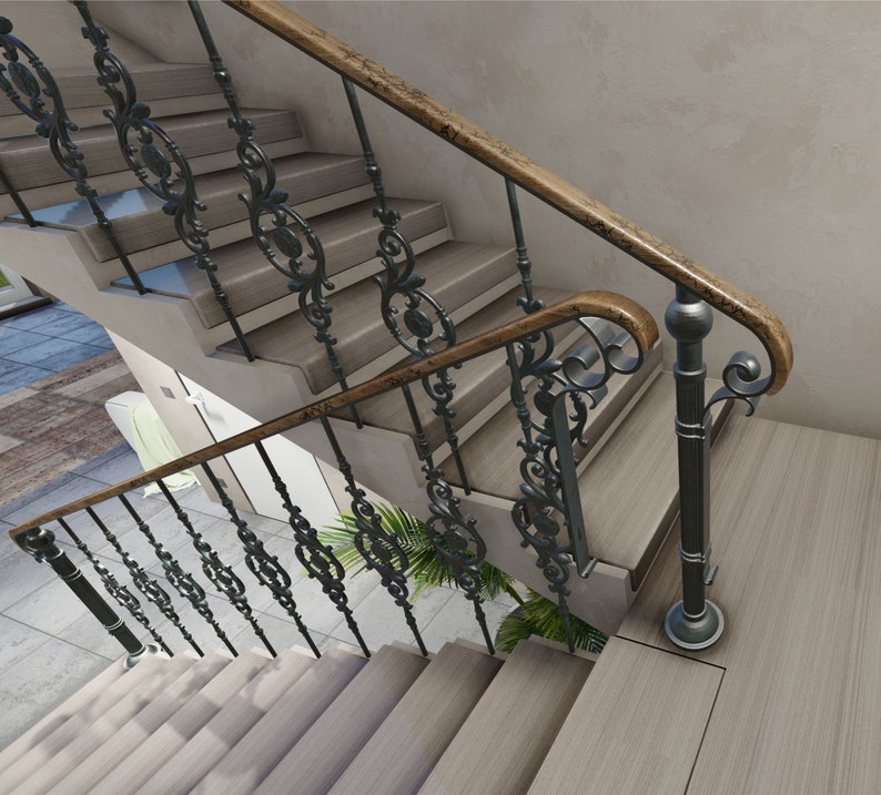 Custom Wrought Iron Balusters, Wrought Iron Stair Railing, Wrought Iron ...