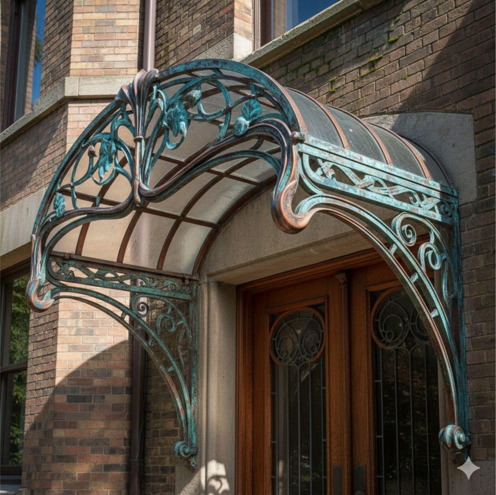 A Unique Forged Entrance Canopy in the Art Nouveau Style. Custom-made ...