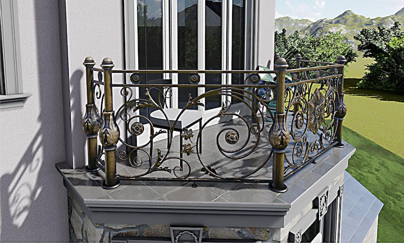 Custom Metal Decorative Balcony Railings, Wrought Iron Balcony Railings ...