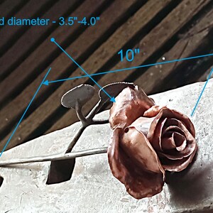 Hand Forged Copper Rose, Stainless Steel Stem - Eternal Metal Flower - Etsy