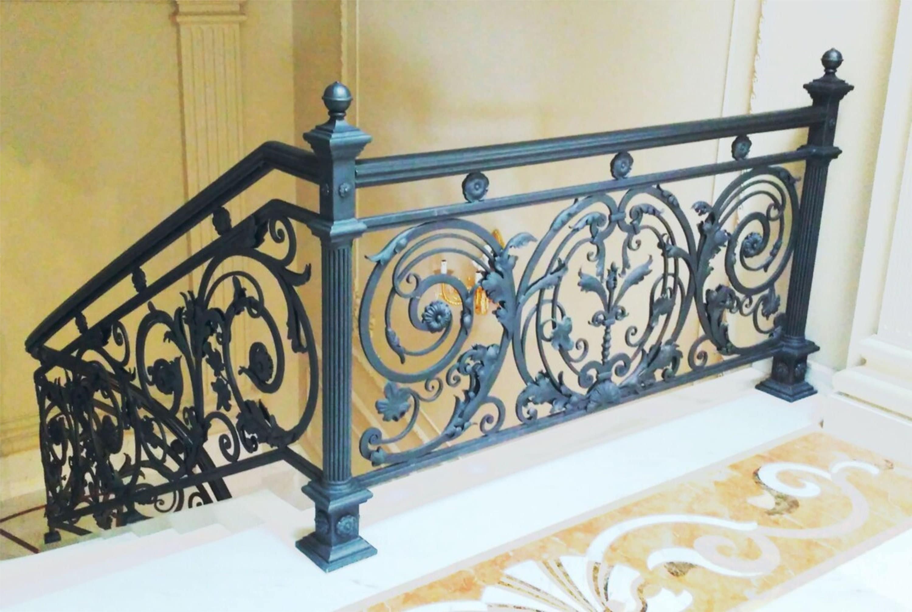 Custom Forged Railings for Stairs, Wrought Iron Railings Classic Style ...