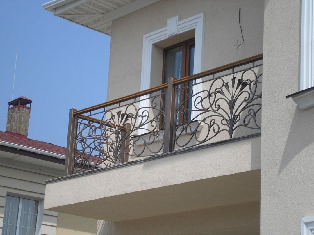 Custom Wrought Iron Balcony Railings, Forged Balcony Railings, Metal ...