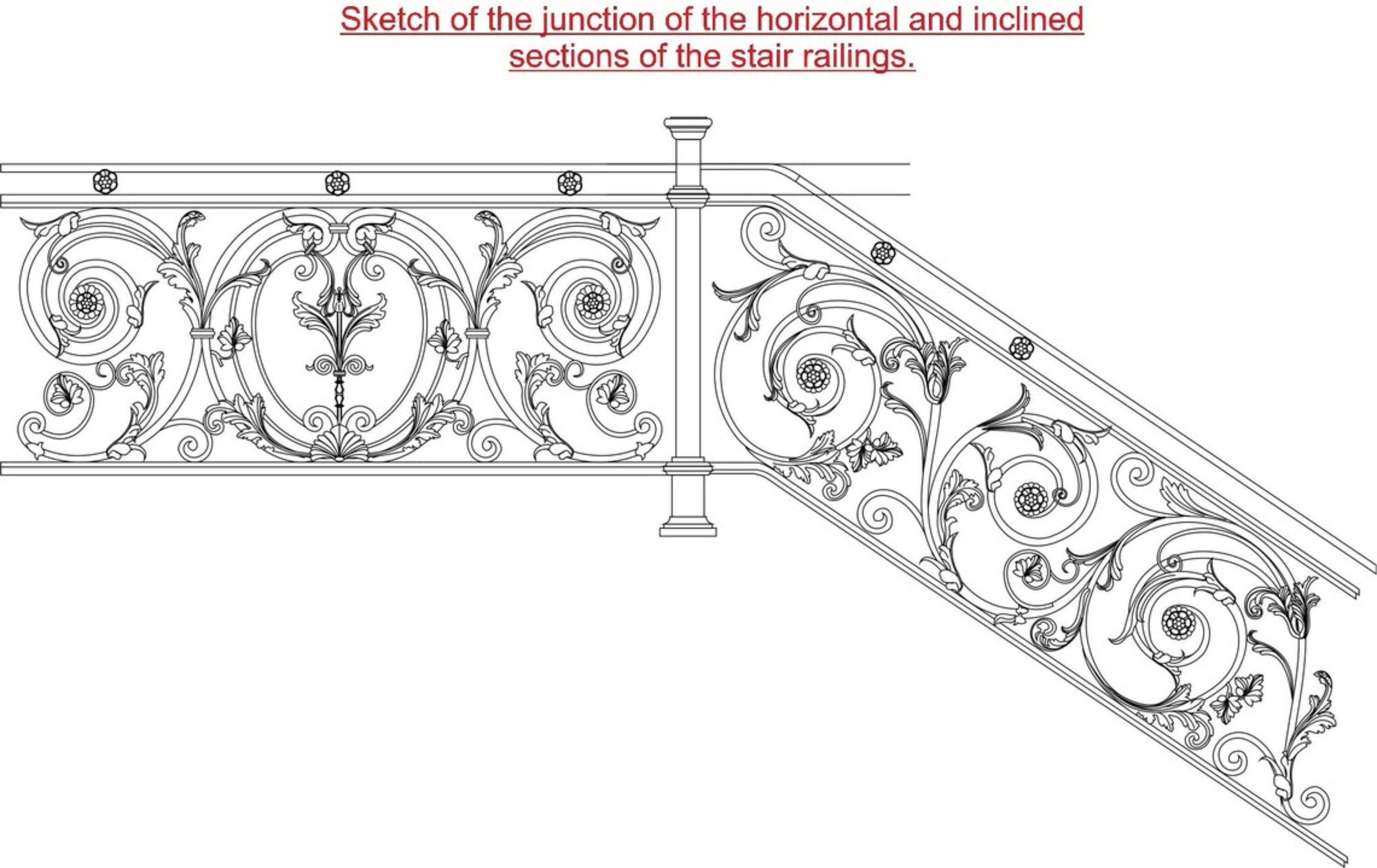 Custom Forged Railings for Stairs Classic Style Wrought Iron - Etsy ...