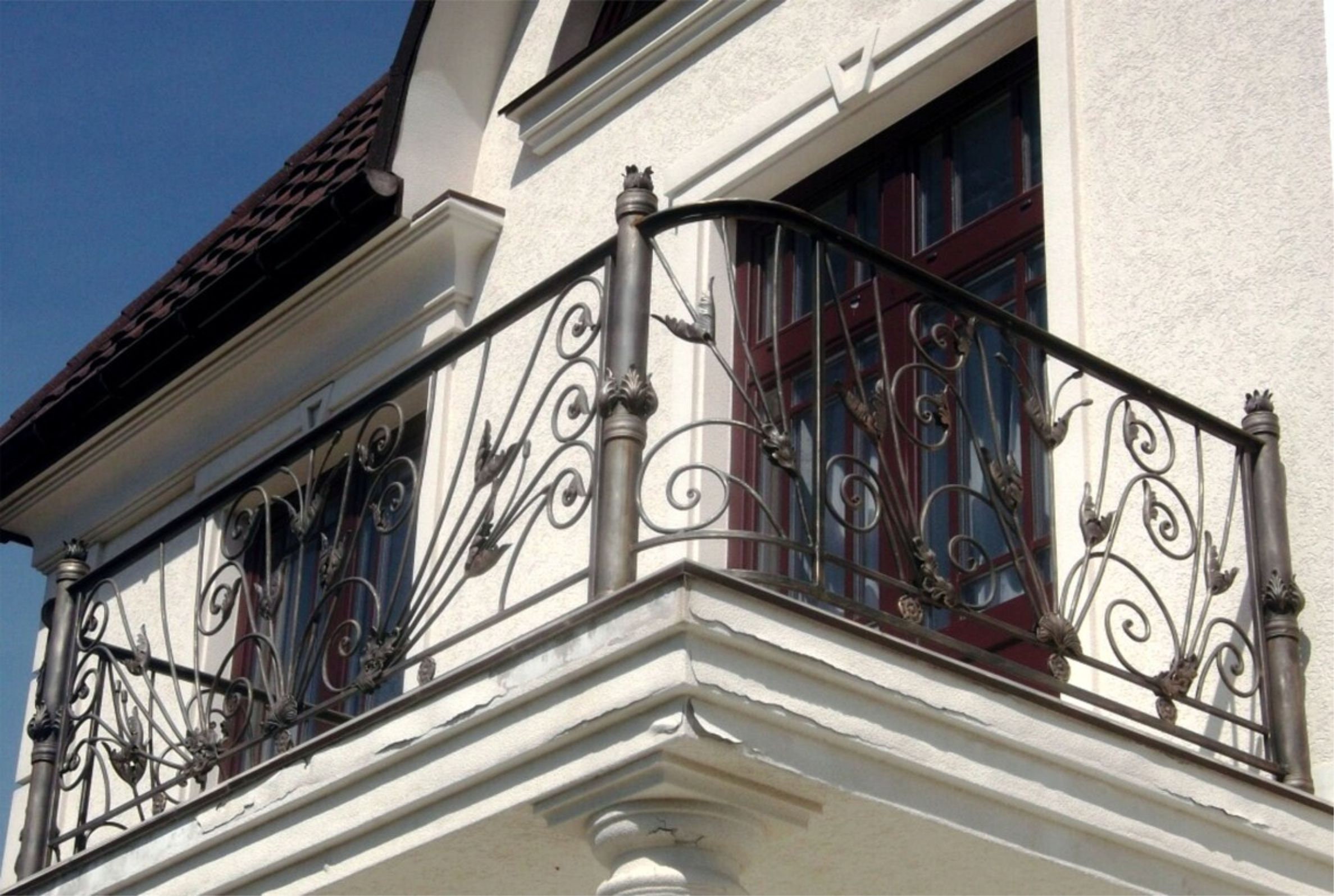 Custom Wrought Iron Balcony Railings, Forged Balcony Railings, Metal ...