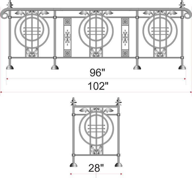 Custom Wrought Iron Balcony Railings, Forged Stair Railing, Wrought ...