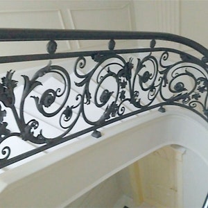 Custom Forged Railings for Stairs, Wrought Iron Railings Classic Style ...