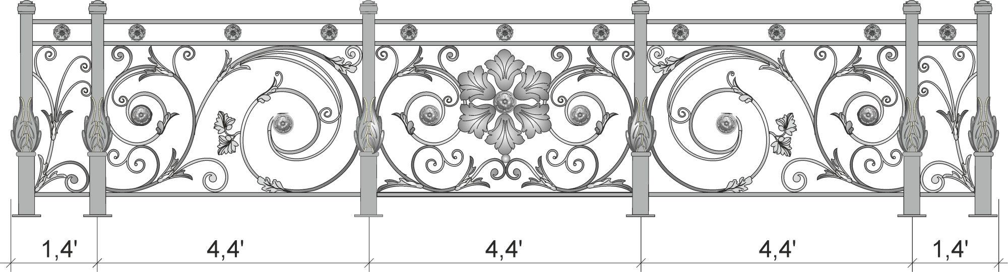 Custom Metal Decorative Balcony Railings, Wrought Iron Balcony Railings ...