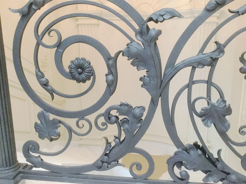 Custom Forged Railings for Stairs, Wrought Iron Railings Classic Style ...