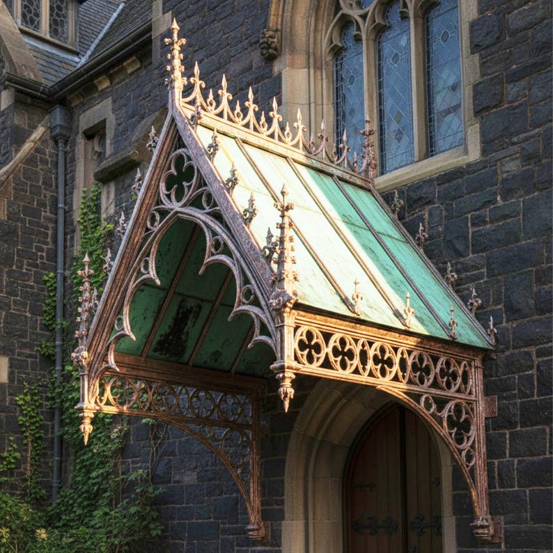 Wrought Iron Entrance Canopy, Gothic Style, Copper Roof - Etsy