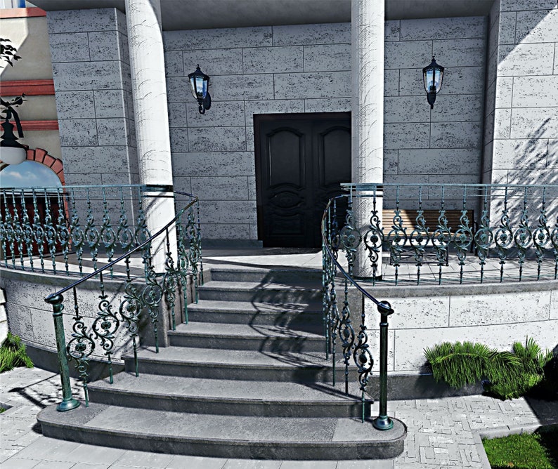 Custom Wrought Iron Balusters, Wrought Iron Stair Railing, Artistic ...