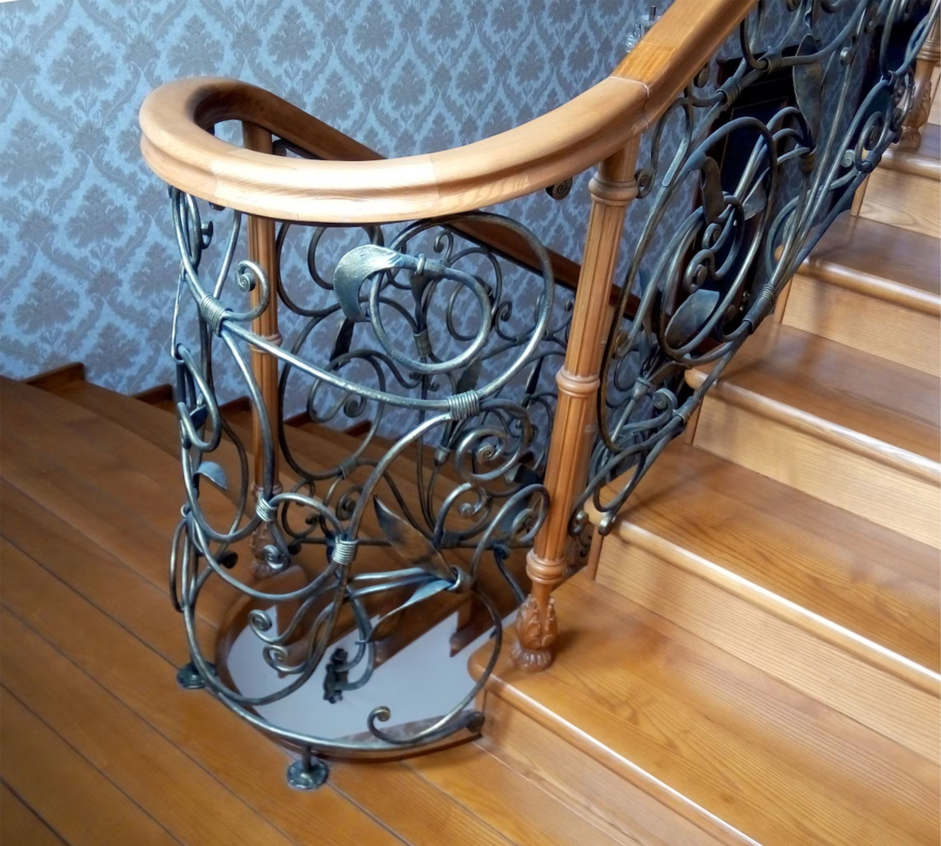 Forged Railings for Stairs, Wrought Iron Railings, Custom Metal Railing ...