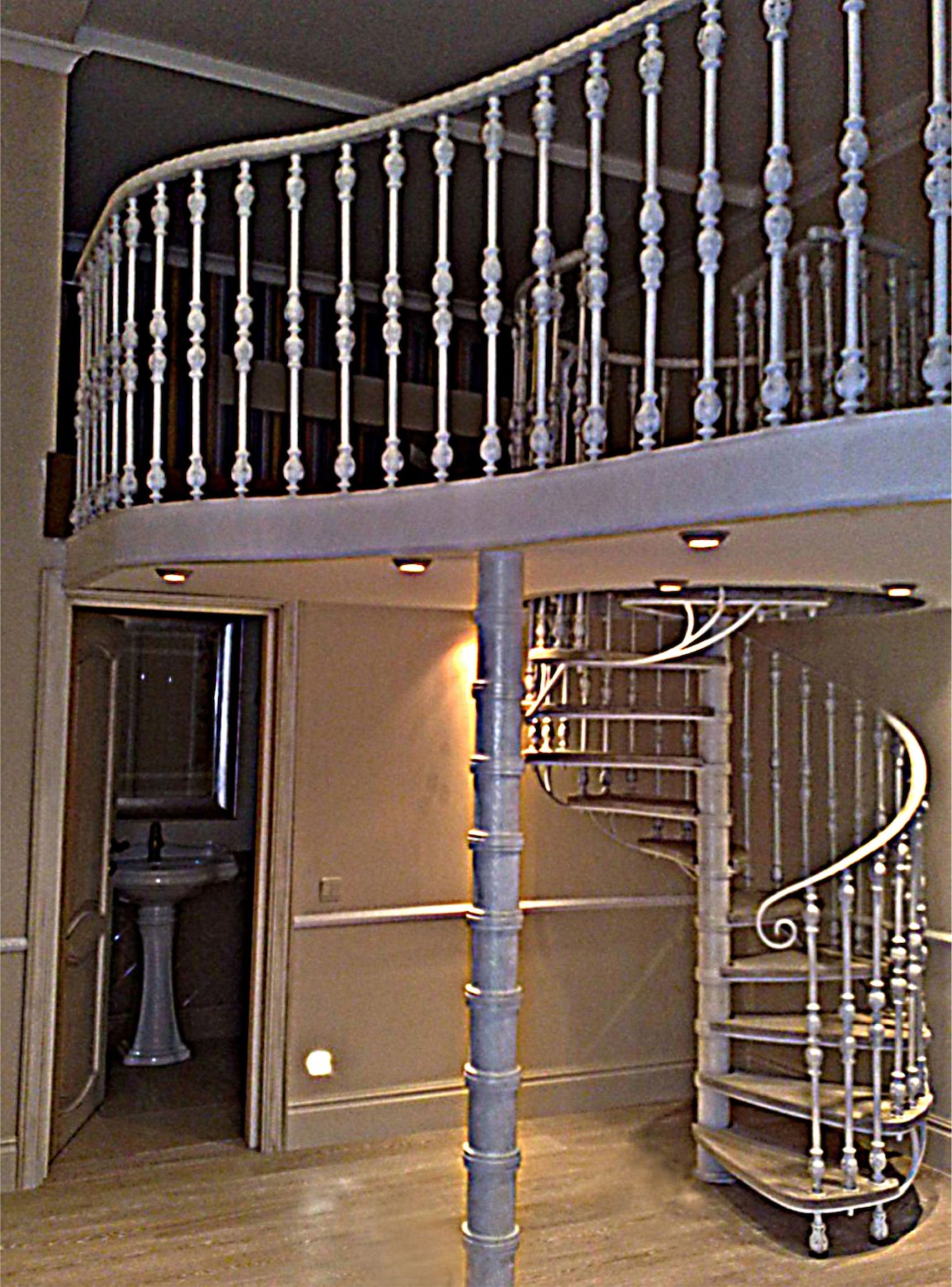 Custom Wrought Iron Spiral Staircase, Forged Railing - Etsy