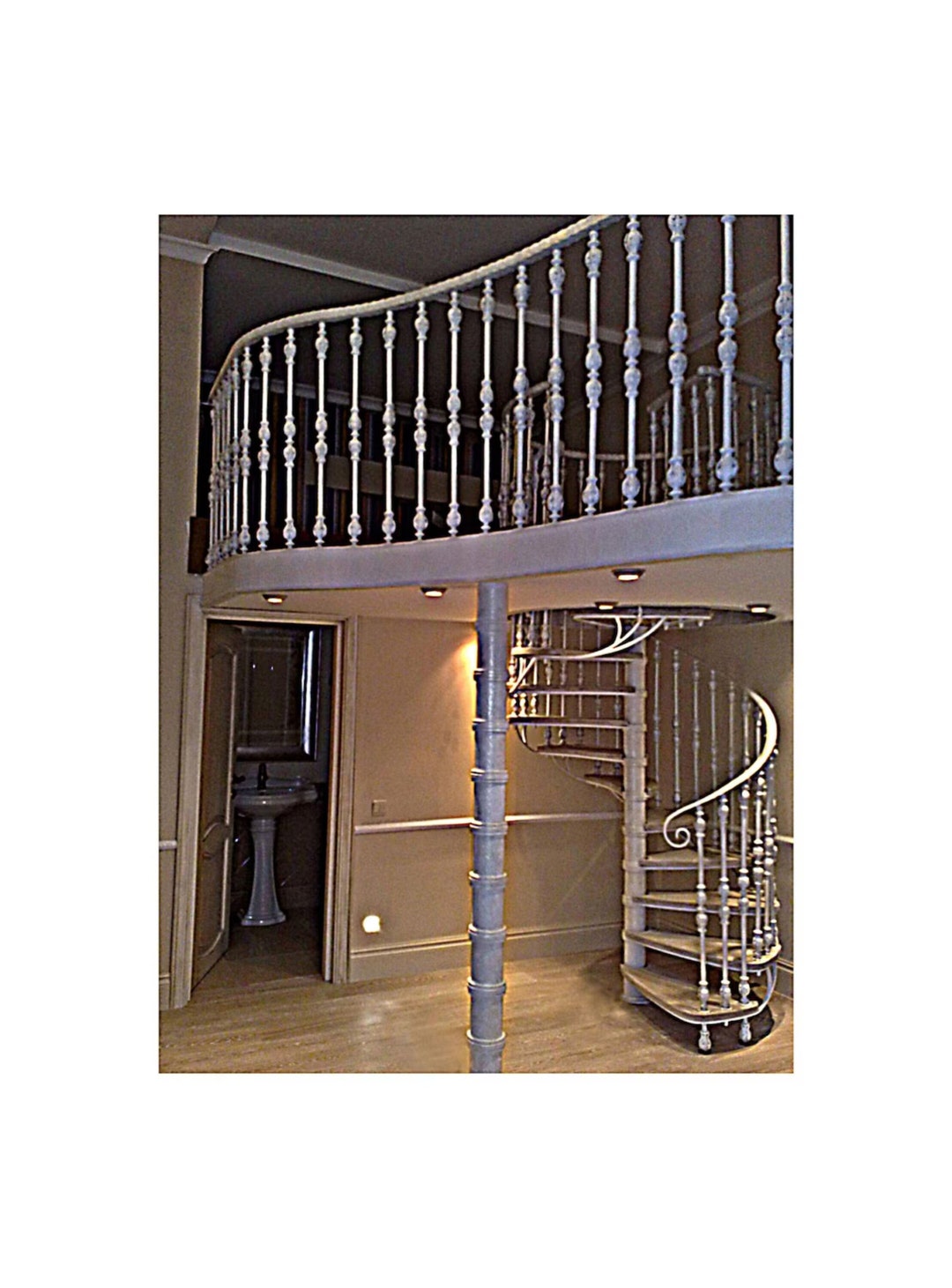 Custom Wrought Iron Spiral Staircase, Forged Railing - Etsy