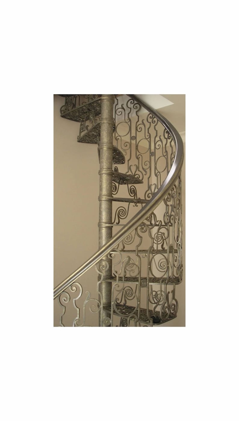 Custom Forged Spiral Stairs, Custom Wrought Iron Railing for Spiral ...