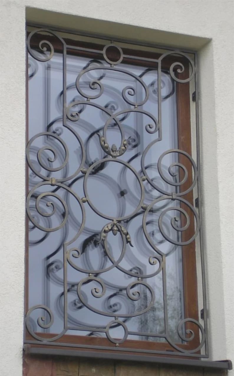 Forged Window Grill, Wrought Iron Bars on Windows and Doors, Wrought ...