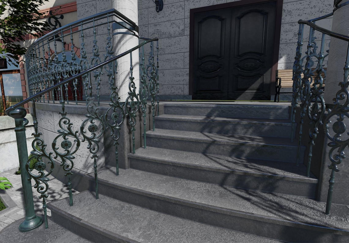 Custom Wrought Iron Balusters, Wrought Iron Stair Railing, Artistic ...