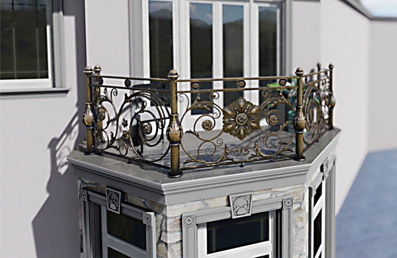Custom Metal Decorative Balcony Railings, Wrought Iron Balcony Railings ...