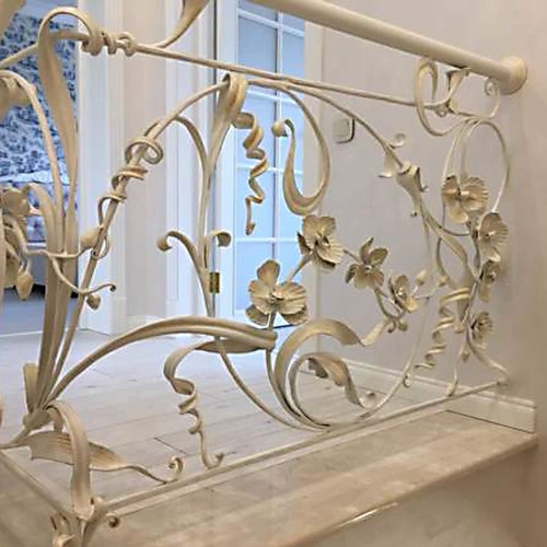 Custom Wrought Iron Stair Railings Forged Balcony Forged - Etsy