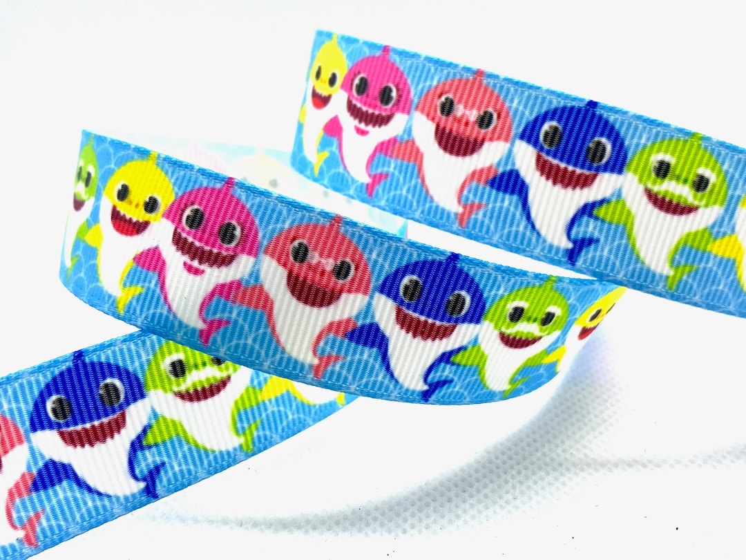 Baby Shark Ribbon. 5 Yards Single Sided Grosgrain Ribbon. 7/8" Width ...
