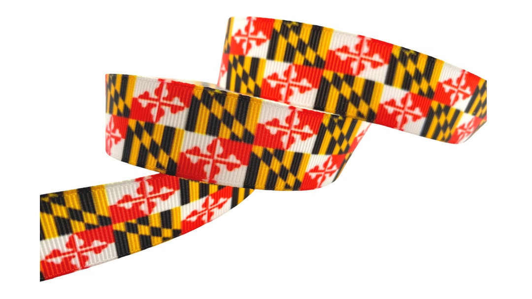 Maryland Ribbon. Maryland Flag. 5 Yards 7/8" Width Single Sided ...
