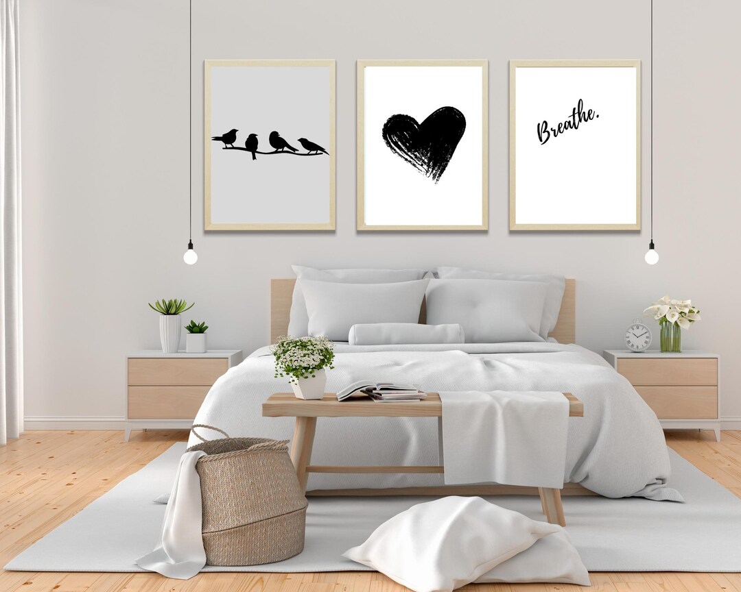 Minimalist Wall Art/set of 3 Posters/black and White Printables/modern ...