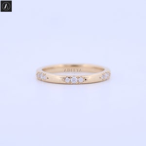 Flush Set Eternity Band, Round Cut Colorless Diamond Wedding Band ...