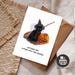 Funny Halloween Printable Card Black Cat Halloween Card Witch Halloween ...