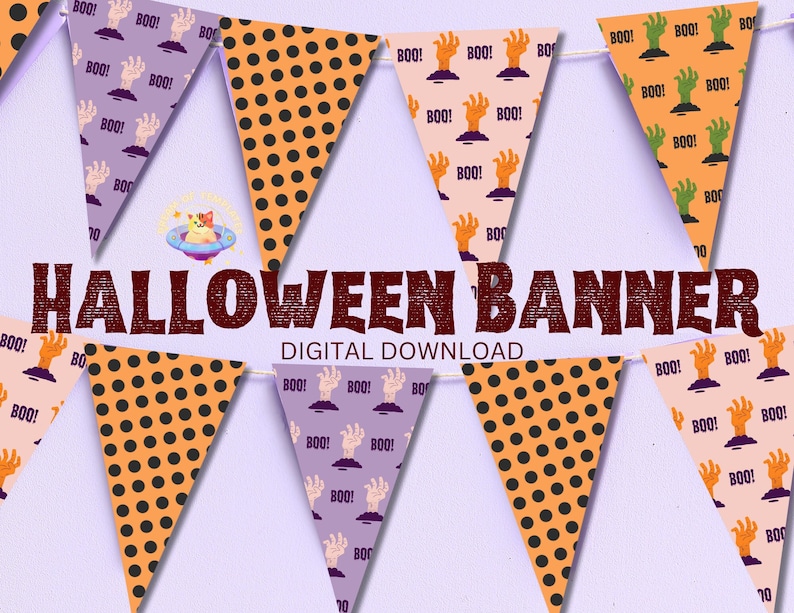 Halloween Printable Banner Boo Printable DIY Halloween - Etsy