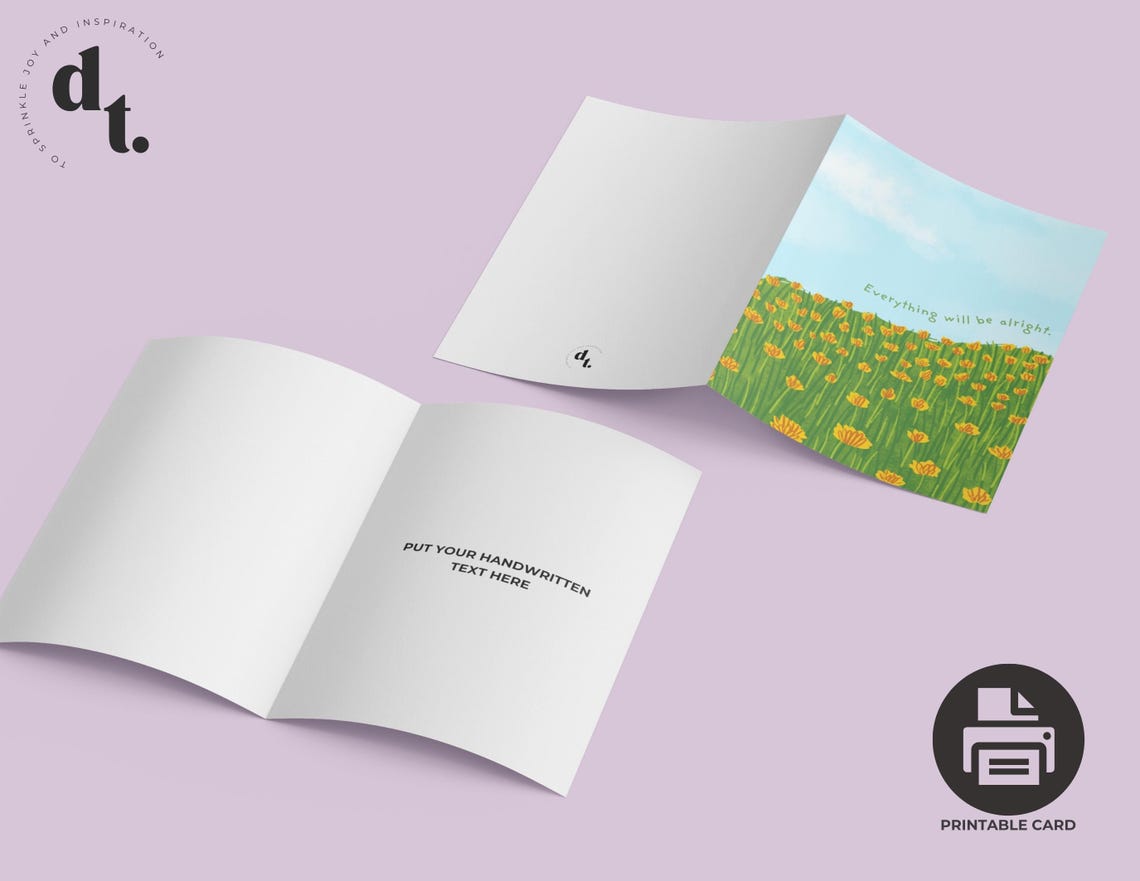 Printable Sympathy Card Hopeful Card Cancer Support Card Thinking of ...