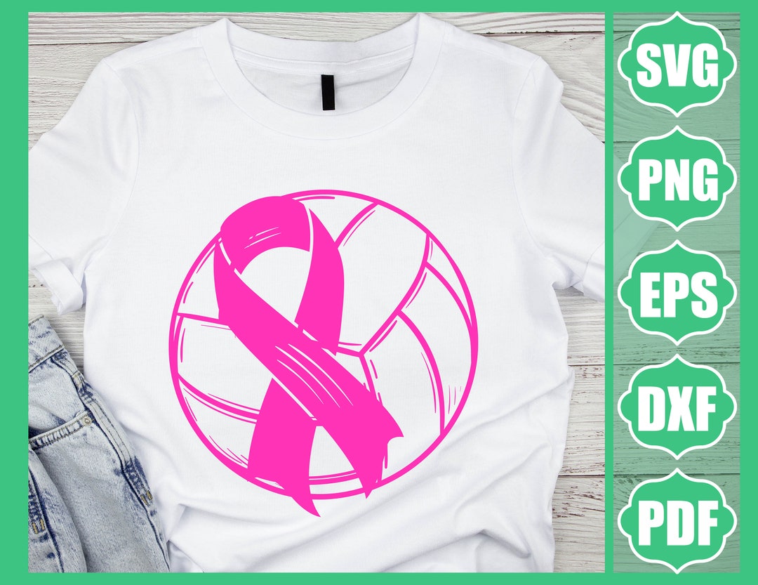 Breast Cancer Volleyball Svg| Fight Cancer Svg| Tackle Cancer| Pink ...