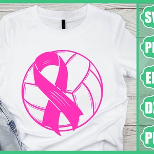 Breast Cancer Volleyball Svg| Fight Cancer Svg| Tackle Cancer| Pink ...