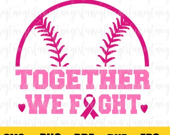Softball Breast Cancer Svg, Png, Eps, Pdf Files, Baseball Breast Cancer ...