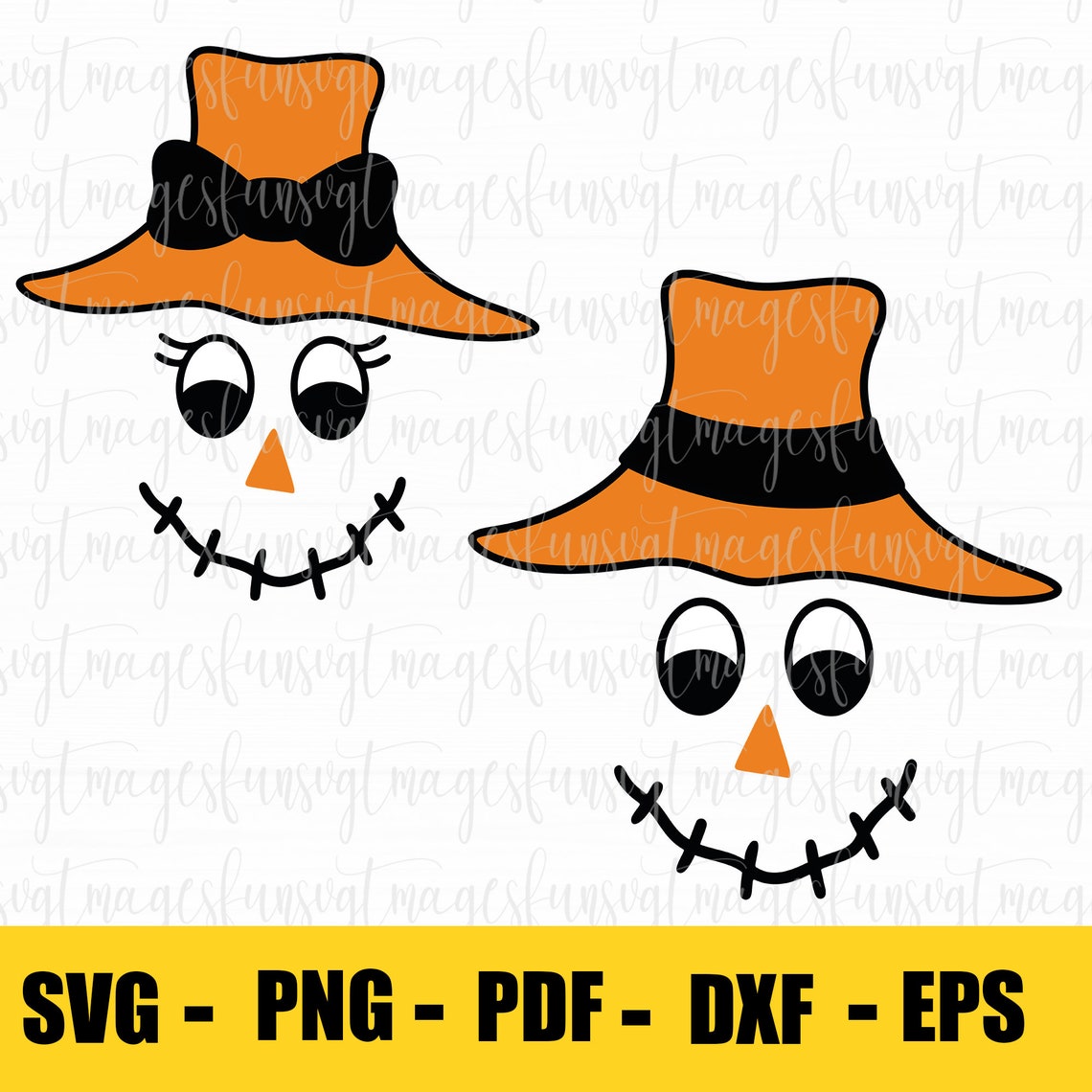Scarecrow Face Svg Halloween Svg Scarecrow Boy and Girl Svg - Etsy