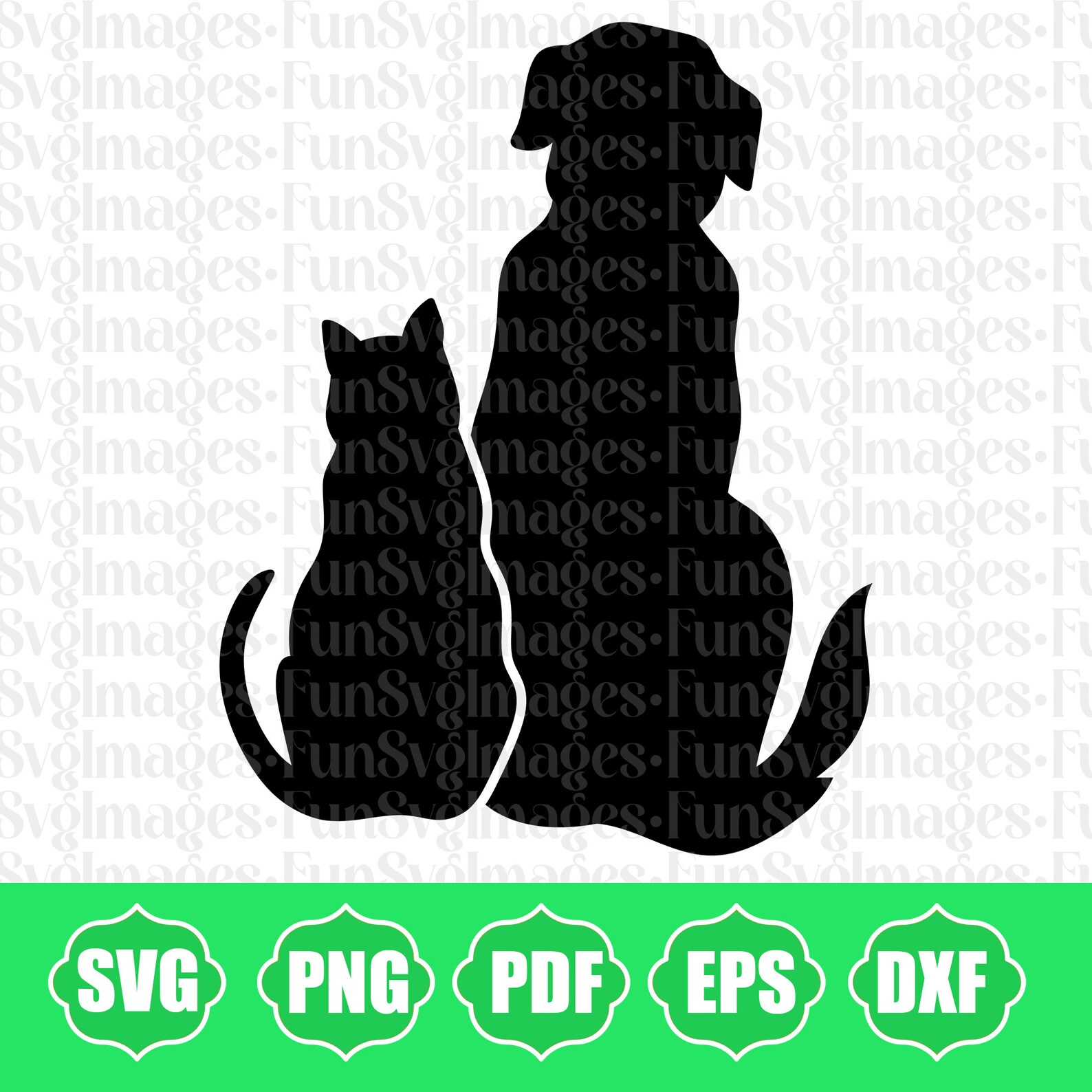 Dog and Cat Silhouette SVG Dog Cat Outline Png Dog and Cat - Etsy