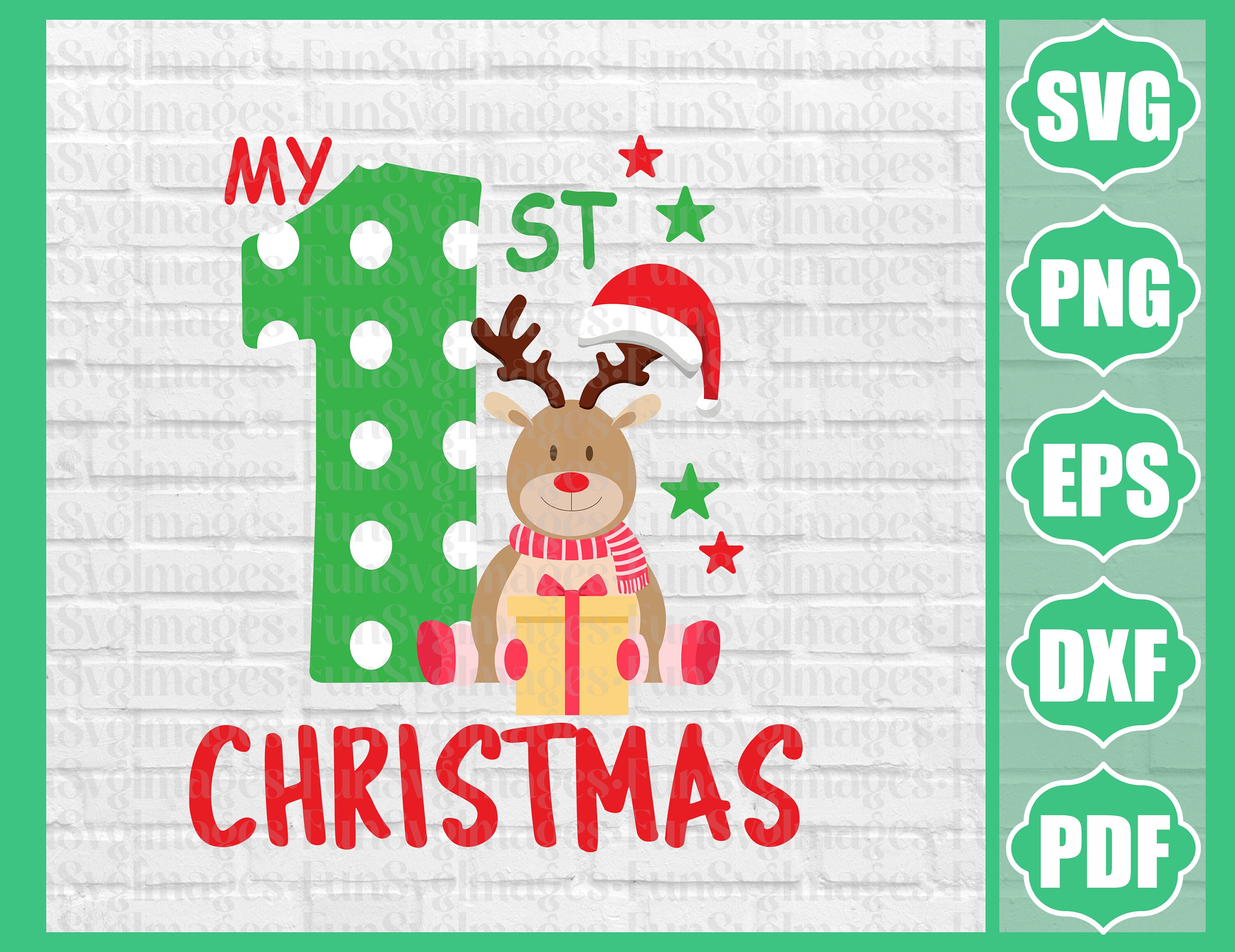 My 1st Christmas Svg Boy Reindeer Svg Christmas Svg Dxf - Etsy