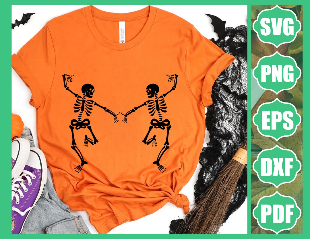 Dancing Skeletons Svg Png Eps Pdf Halloween Svg Etsy