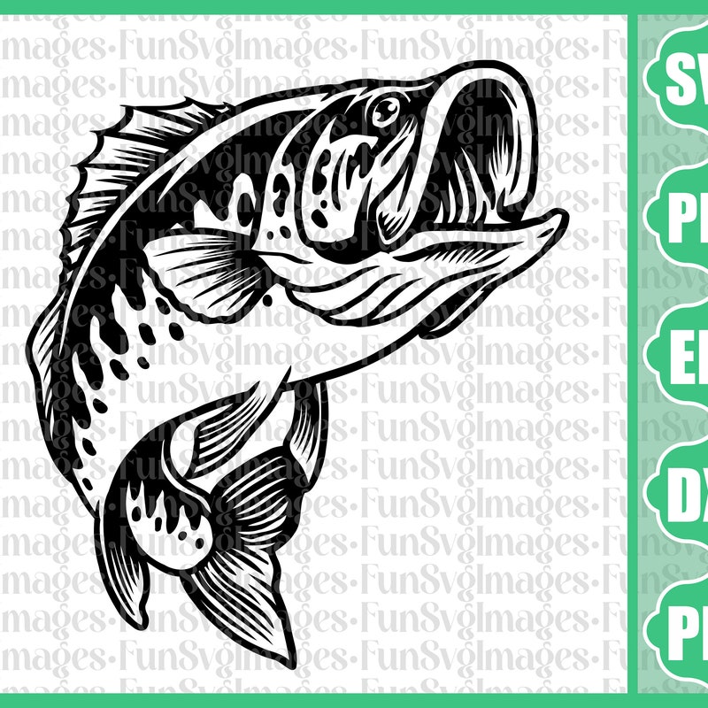 Bass Fishing Svg - Etsy