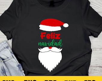 Feliz Navidad Svg, Spanish Christmas Svg, Santa Hat Svg, Merry ...