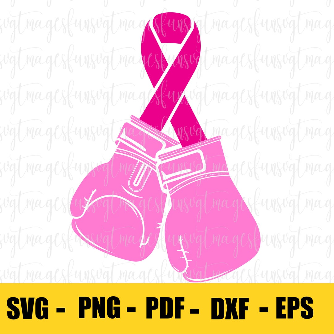 Pink Boxing Gloves SVG: Breast Cancer Awareness Ribbon (digital Files ...