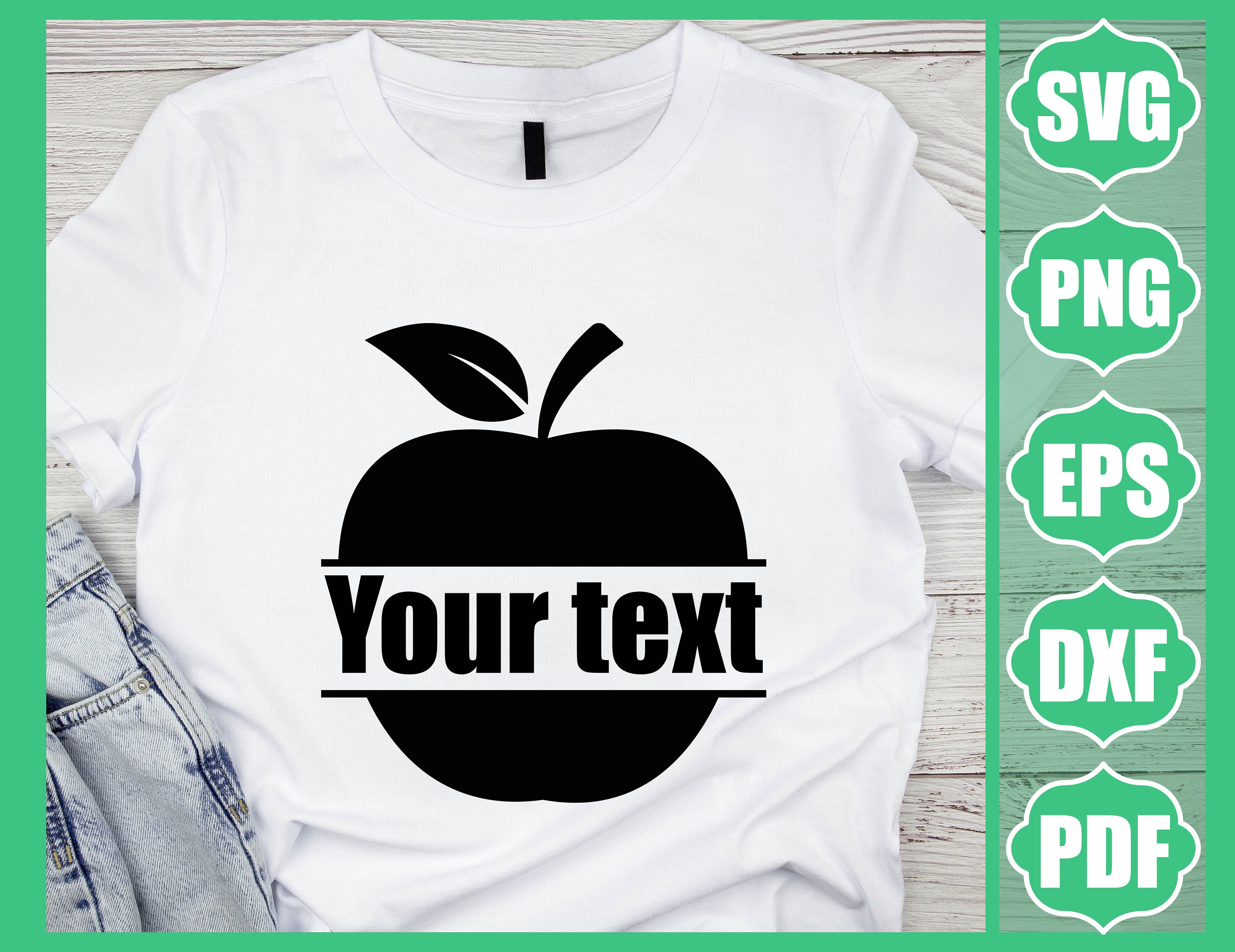 School Apple SVG Apple Monogram Cut File Apple Clipart - Etsy