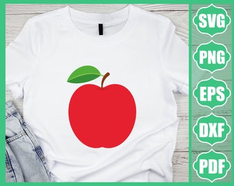 Apple Svg, Apple Clipart, Teacher Svg, School Svg, Silhouette Cut Files ...
