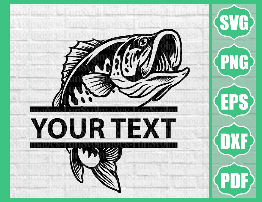 Custom Personalize Bass Fishing Monogram Shirt Svg, Bass Name Fish Svg ...