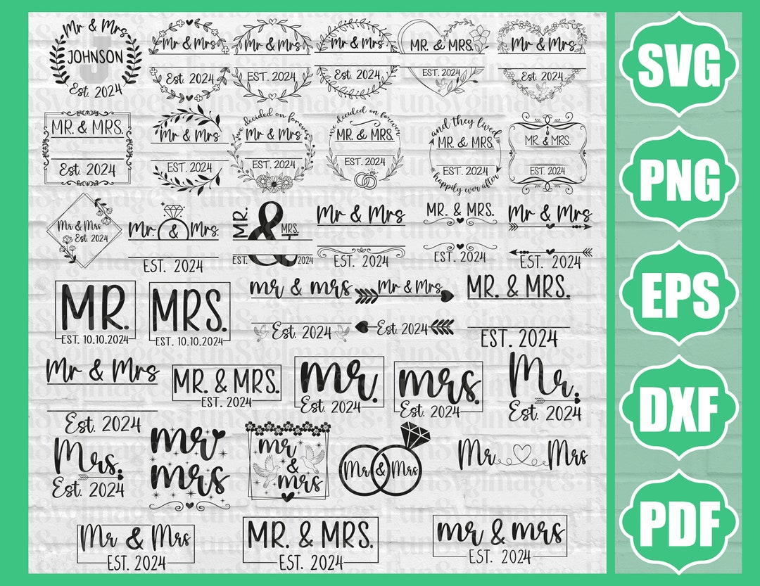 Sr. y Sra. SVG 2O24 Sr. y Sra. SVG Boda SVG Novia Svg - Etsy México