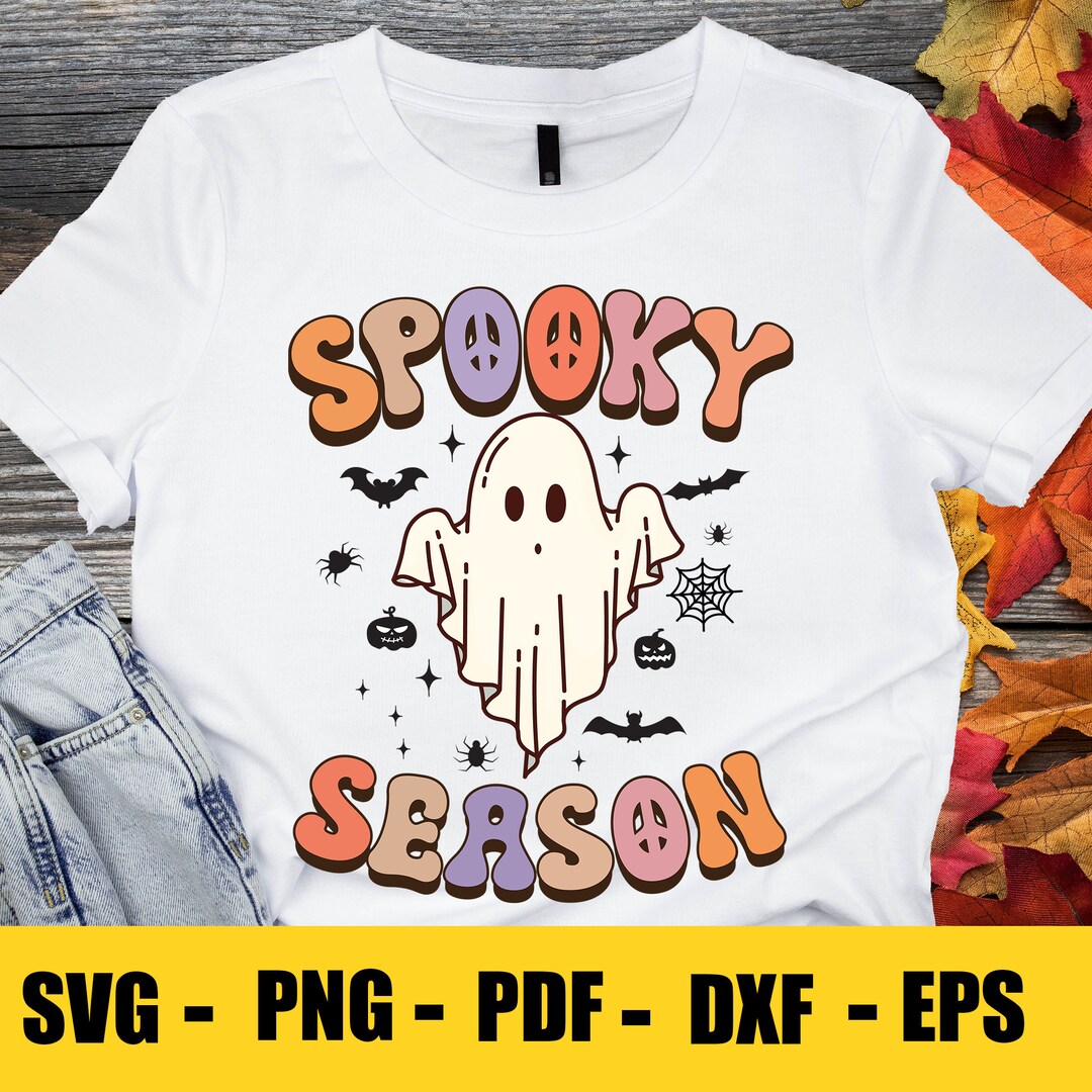 Retro Spooky Season Ghost PNG, Halloween Fall (digital Files) - Etsy