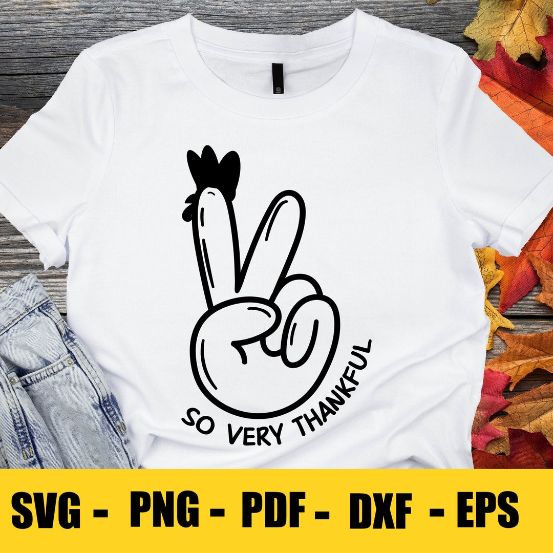 So Very Thankful SVG PNG Peace Sign Turkey Svg Thanksgiving - Etsy
