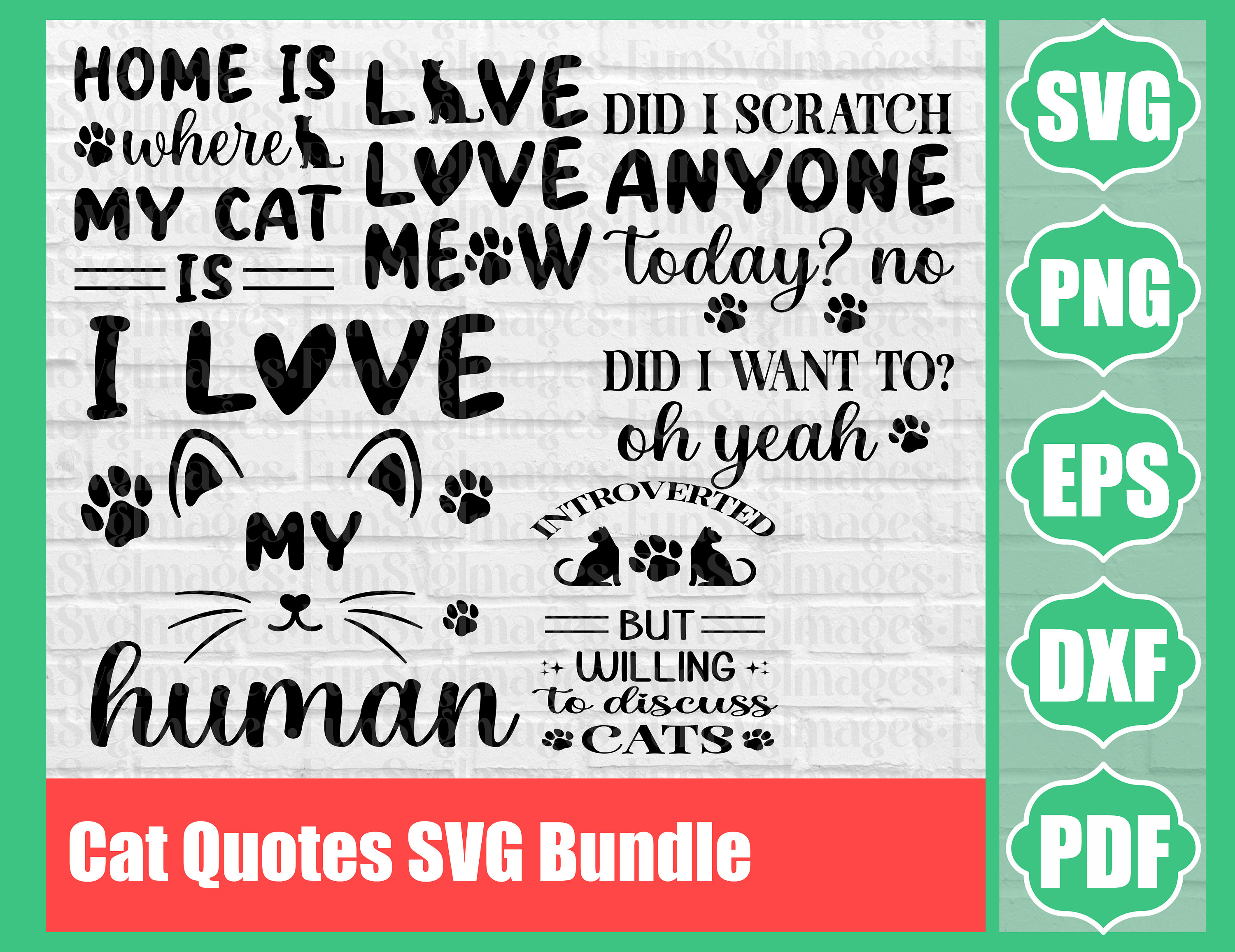 Cat Quotes SVG Bundle Cat Quotes SVG Fur Mom Svg Cat Dad - Etsy