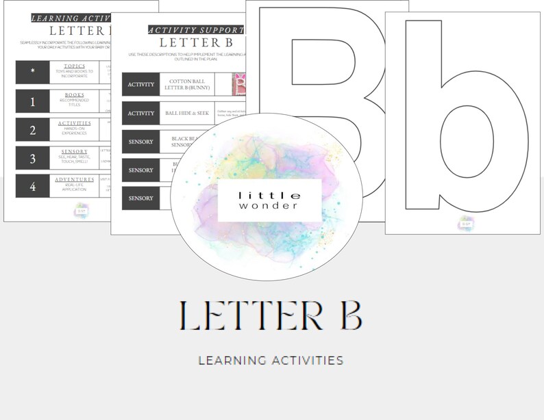 Letter of the Week B- Toddler Learning Activities- Digital Download ...