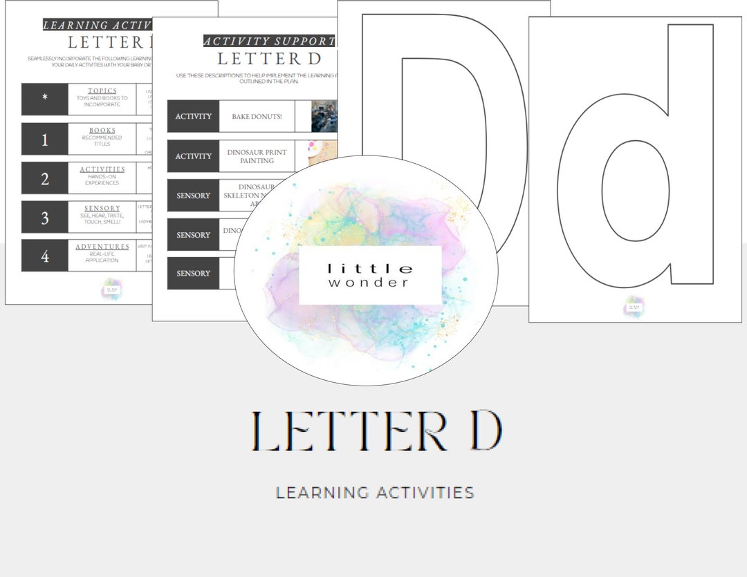 Letter of the Week D- Toddler Learning Activities- Digital Download ...