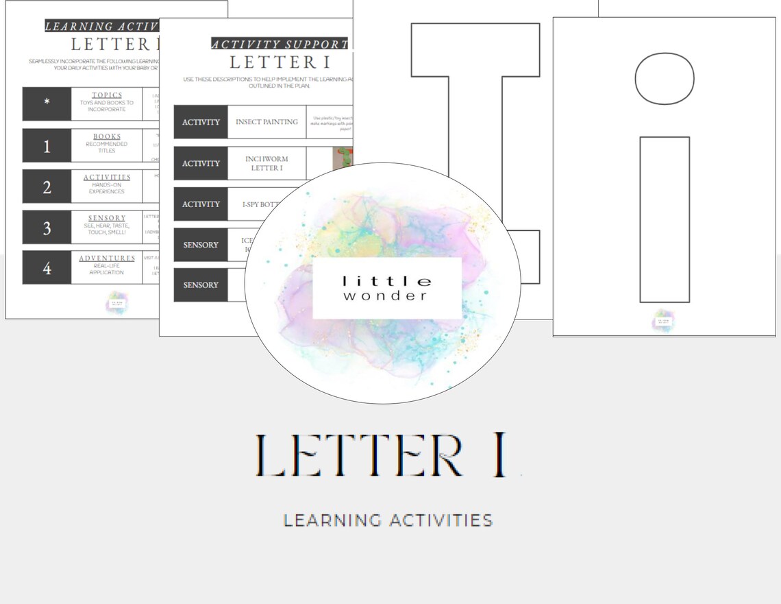 Letter of the Week I- Toddler Learning Activities- Digital Download ...