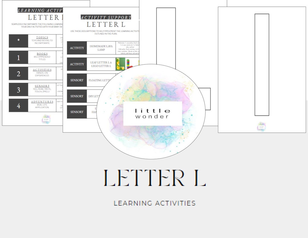 Letter of the Week L- Toddler Learning Activities- Digital Download ...